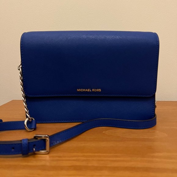 Michael Kors | Bags | Michael Kors Classic Cobalt Blue Flap Crossbody ...